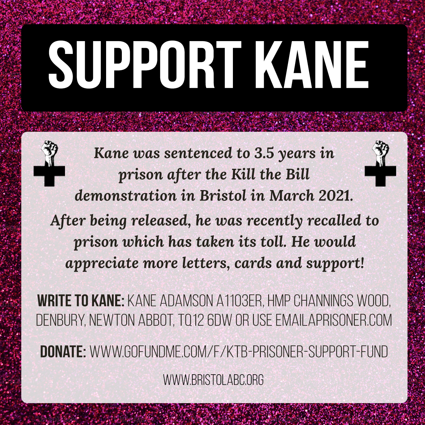 Support Kane | Bristol Anarchist Black Cross